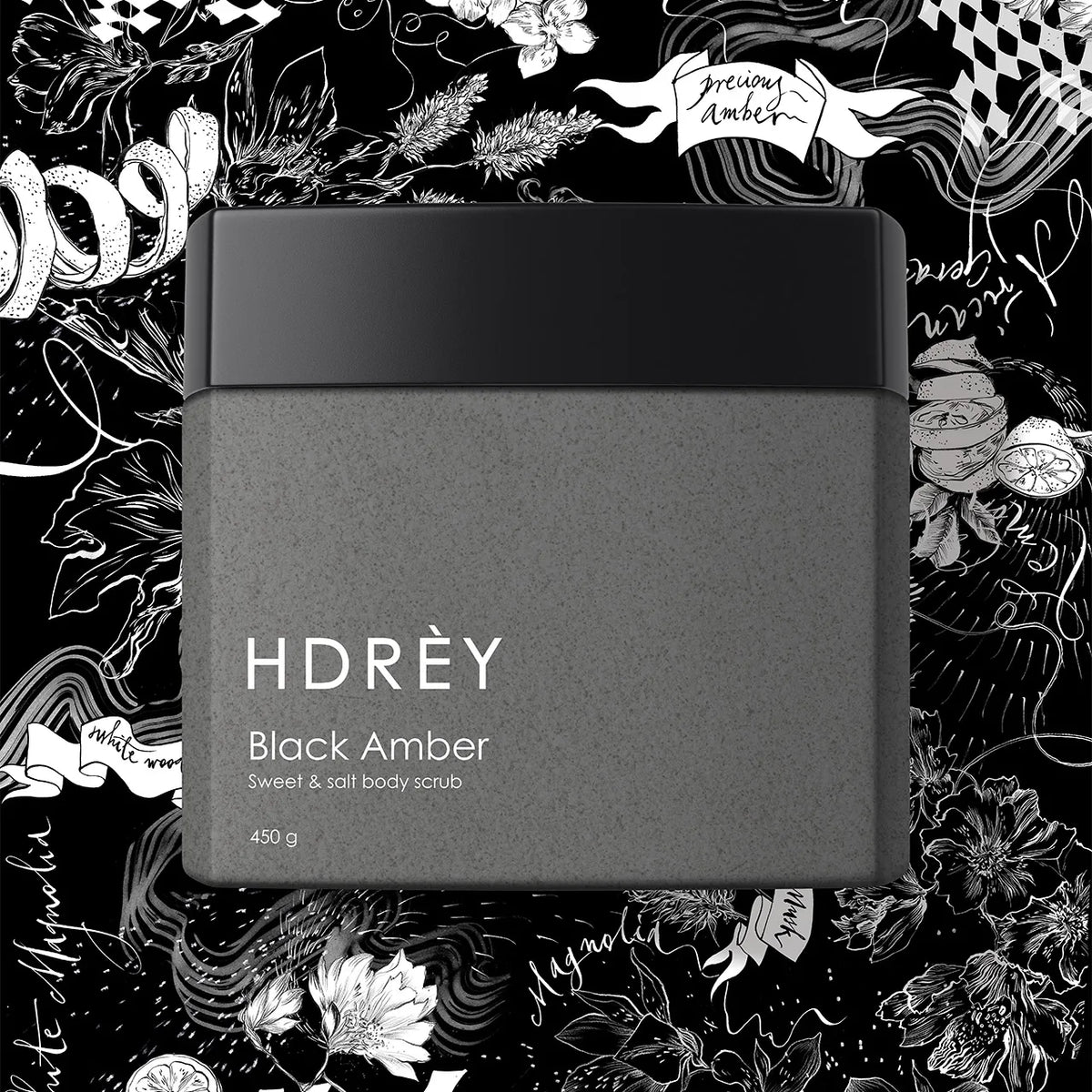 Peeling do ciała cukrowo-solny Black Amber 450g – HDRÈY LABORATORIES